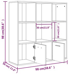 Knihovna dub sonoma 98 x 30 x 98 cm dřevotříska