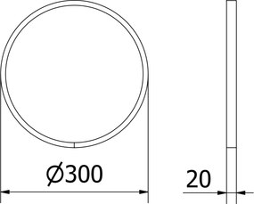 Mexen Loft, kulaté koupelnové zrcadlo 30 cm, barva rámu broušená ocel, 9850-030-030-000-10