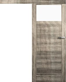 posuvné interiérové dveře na stěnu vasco doors TEO model 2 Průchozí rozměr: 70 x 197 cm, Orientace dveří: Levé dveře, Dekor: Dub riviera