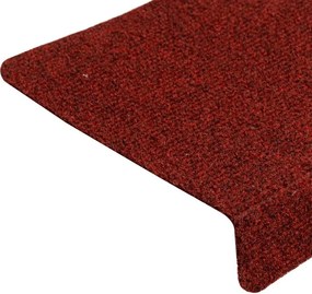 Schodové rohože samolepicí 30 ks 65 x 21 x 4 cm bordó červená s obdélníkovým okrajem 3365695