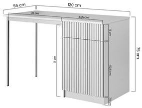 Psací stůl Nicole se zásuvkou 120 cm - černý mat / černá nožky