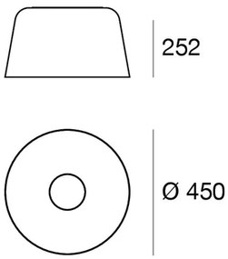 Linea Lihgt CA052DLUMDI Delfi_S, moderní stropní svítidlo, 20W LED 2700K, modrá, průměr 45cm