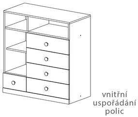 Dětský pokoj PIXEL | sestava G | 6 dílů | dub/bílá lux/šedá