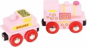 Bigjigs Rail Růžová mašinka s tendrem / od 3 let