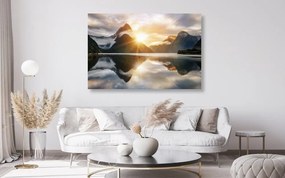 Obraz krásný východ slunce na Novém Zélandu - 90x60 cm