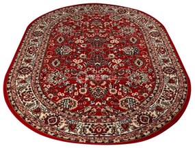 Sintelon, Kusový koberec Teheran Practica 59/CVC ovál, 200x290, červená, chodba / předsíň