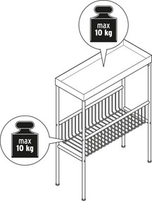 Tchibo - Úzká konzola s policemi - barva: černá