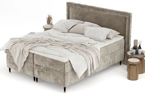 Béžová boxspring postel s úložným prostorem 180x200 cm Voyage – Maison de Rêve