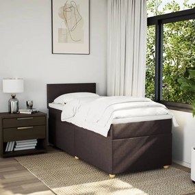 Box spring postel s matrací tmavě hnědá 90x200 cm textil 3288859