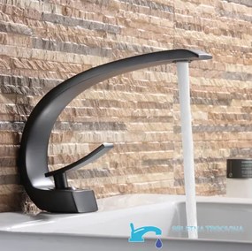 Stojánková koupelnová baterie EYN KA72932 s LED v chromu, tmavém bronzu a matné černé — Černá