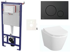 Cenově zvýhodněný závěsný WC set SAT do lehkých stěn / předstěnová montáž+ WC VitrA Integra SIKOSSINTRESU68K