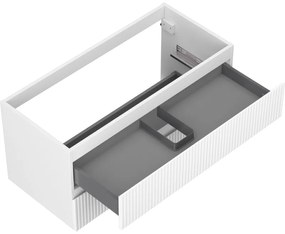 Mexen Rivel, koupelnová skříňka 100 cm, 2 zásuvky, drážkovaná, bílá matná, 91A20-10047-2-BFF01
