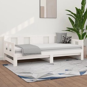 vidaXL Výsuvná postel masivní borovice 2x (90 x 200) cm [820283] Barva: Bílá