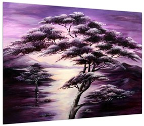 Fialový obraz stromu (70x50 cm), 40 dalších rozměrů