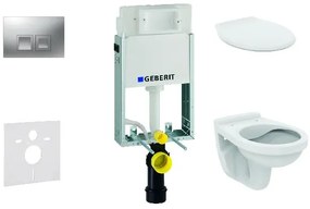 Geberit Kombifix - Set předstěnové instalace, klozet Alpha se sedátkem, tlačítko Delta35, matný chrom 110.100.00.1 NR6