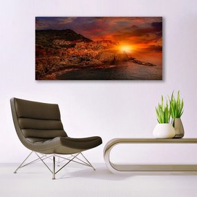 akrylový obraz Moře Město Krajina 120x60 cm
