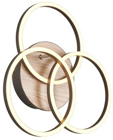 Černo-hnědé LED stropní svítidlo 43x43 cm Circle – Trio