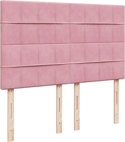 Box spring postel s matrací růžová 140x200 cm samet 3292363