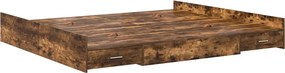 Rám postele s úložným prostorem s čelo Kouřový dub 200 x 200 cm 3335265