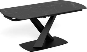 Rozkládací jídelní stůl Morella 120/180 cm černý mramor/černý