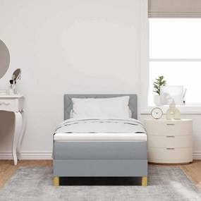 Postel s boxspringem s polštářem Světle šedá 90 x 190 cm textil 3338958