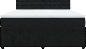 Box spring postel s matrací černá 180x200 cm samet 3287820