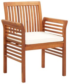 Zahradní jídelní židle s poduškou masivní akáciové dřevo,  45964