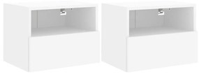 vidaXL Nástěnné TV skříňky 2 ks bílé 40 x 30 x 30 cm kompozitní dřevo