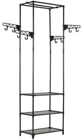 Stojan na oblečení ocel a netkaná textilie 55x28,5x175 cm černý 245742