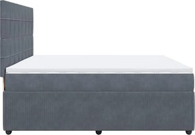 Box spring postel s matrací tmavě šedá 200x200 cm samet 3292431