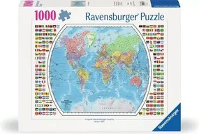 RAVENSBURGER Puzzle Politická mapa světa / 1000 dílků / 70x50 cm