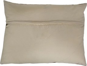 Hnědý kožený polštář s výrazným stehem Stitch Cow - 45*60*15cm