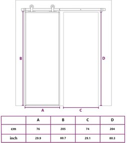 vidaXL Marketos Posuvné dveře ESG sklo a hliník 76 x 205 cm černé
