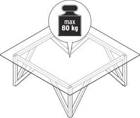 Tchibo - Konferenční stolek se skleněnou deskou - barva: hnědá