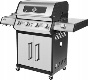 Teesa TSA0250 Plynový gril Bbq 5006 Master, 5 hořáků, 14 kW, černo-stříbrná