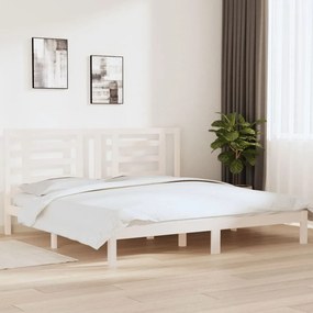 Rám postele bílý masivní borovice 200 x 200 cm,  3104369