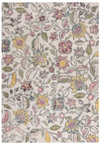 Krémový ručně tkaný vlněný koberec 200x290 cm Tania Floral – Flair Rugs