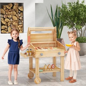 Costway Hrací sada Kids Grill s kuchyňským setem Play Food a Grill Tools