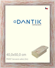 DANTIK rámeček 40x50 | PAINT červená velká (Sklo Čiré)