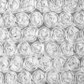 ZÁCLONA NA KROUŽCÍCH EVA MINGE ROSES1 140X250 CM BÍLÁ