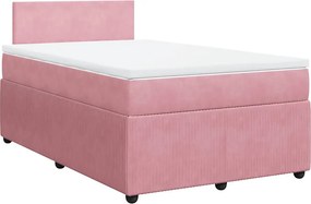 Box spring postel s matrací růžová 120x190 cm samet 3289985