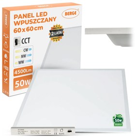 BERGE LED panel 60x60 50W CCT zapuštěný - neutrální bílá