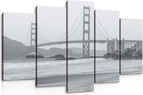 Obraz 100x60 Most Golden Gate San Francisco krajina oceán vlny skály