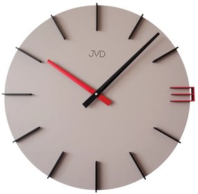 JVD Designové dřevěné hodiny s červenými detaily JVD HC44.3
