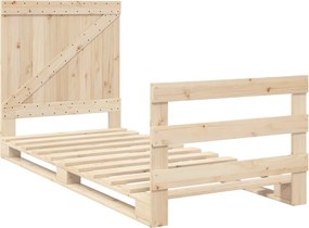 Rám postele s čelem 90 x 200 cm masivní borové dřevo 3281556