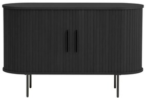 Černá komoda v dekoru dubu s posuvnými dveřmi 120x76x45 cm Nola – Unique Furniture