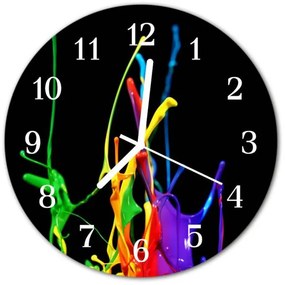 Nástěnné hodiny obrazové na skle - Design barevný