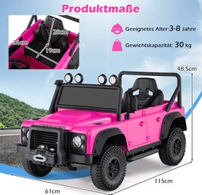 Costway Dětské elektrické vozidlo Land Rover Defender Electric Car s rodičovským