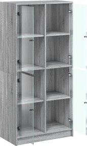Highboard s dvířky šedý sonoma 68x37x142 cm kompozitní dřevo 3295862