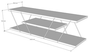 TV stolek CANAZ 120 cm žlutý/černý